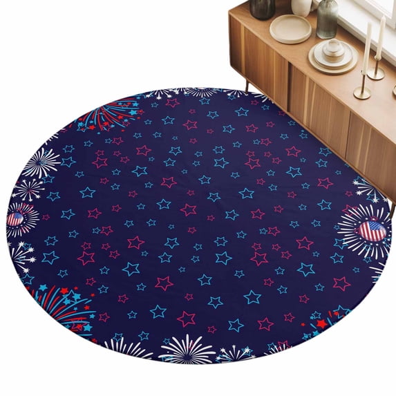 7ft Round Rug Independence Day Area Rugs for Living Room Bedroom ...