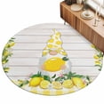 7ft Round Rug Lemon Gnomes Area Rugs for Living Room Bedroom Washable ...