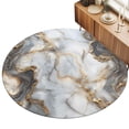 7ft Round Rug Marble White Gold Area Rugs for Living Room Bedroom ...