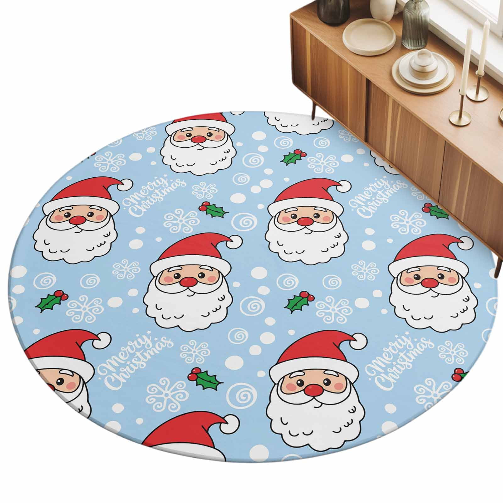7ft Round Rug Merry Christmas Area Rugs for Living Room Bedroom ...