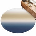7ft Round Rug Navy Blue Beige Ombre Area Rugs for Living Room Bedroom ...
