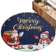 7ft Round Rug Navy Blue Christmas Area Rugs for Living Room Bedroom ...