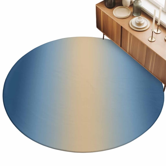 7ft Round Rug Navy Blue Ombre Area Rugs for Living Room Bedroom ...
