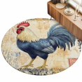 7ft Round Rug Navy Blue Rooster Area Rugs for Living Room Bedroom ...