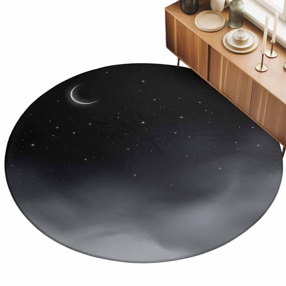 7ft Round Rug Night Stars Moon Area Rugs for Living Room Bedroom ...