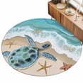 7ft Round Rug Ocean Turtle Area Rugs for Living Room Bedroom Washable ...