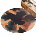 7ft Round Rug Orange Teal Black Area Rugs for Living Room Bedroom ...