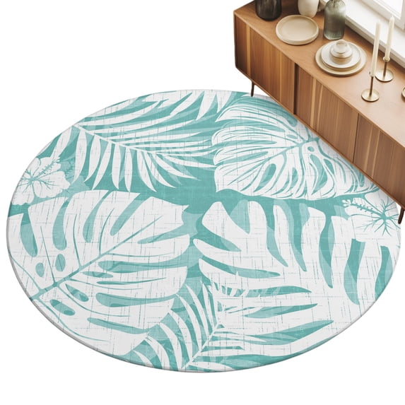 7ft Round Rug Palm Tree Monstera Area Rugs for Living Room Bedroom ...