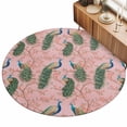 7ft Round Rug Peacock Feather Area Rugs for Living Room Bedroom ...