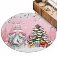 7ft Round Rug Pink Gnomes Christmas Area Rugs for Living Room Bedroom ...