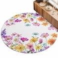7ft Round Rug Pink Spring Floral Area Rugs for Living Room Bedroom ...