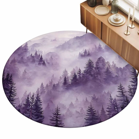 7ft Round Rug Purple Mountain Area Rugs for Living Room Bedroom ...
