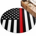 7ft Round Rug Red American Flag Area Rugs for Living Room Bedroom ...