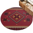 7ft Round Rug Red Area Rugs for Living Room Bedroom Washable Non Slip ...