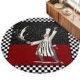 7ft Round Rug Red Black Chef Area Rugs for Living Room Bedroom Washable ...