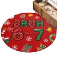 7ft Round Rug Red Christmas Area Rugs for Living Room Bedroom Washable ...