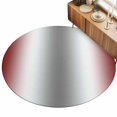 7ft Round Rug Red Grey Area Rugs for Living Room Bedroom Washable Non ...