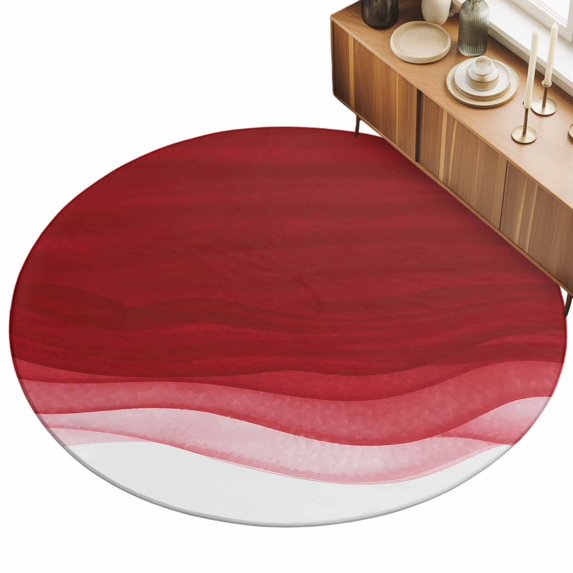 7ft Round Rug Red Ombre Waves Area Rugs for Living Room Bedroom ...