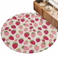 7ft Round Rug Red Pink Strawberry Area Rugs for Living Room Bedroom ...