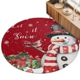 7ft Round Rug Red Snowman Christmas Area Rugs for Living Room Bedroom ...