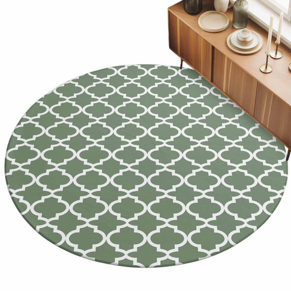 7ft Round Rug Sage Green Morocco Area Rugs for Living Room Bedroom ...