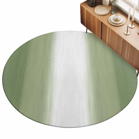 7ft Round Rug Sage Green Striped Area Rugs for Living Room Bedroom ...