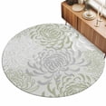 7ft Round Rug Sage Green White Area Rugs for Living Room Bedroom ...