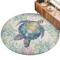 7ft Round Rug Sea Turtle Coastal Area Rugs for Living Room Bedroom ...