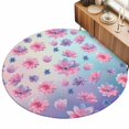 7ft Round Rug Spring Floral Area Rugs for Living Room Bedroom Washable ...