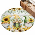 7ft Round Rug Spring Gnomes Area Rugs for Living Room Bedroom Washable ...