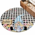 7ft Round Rug Spring Gnomes Floral Area Rugs for Living Room Bedroom ...