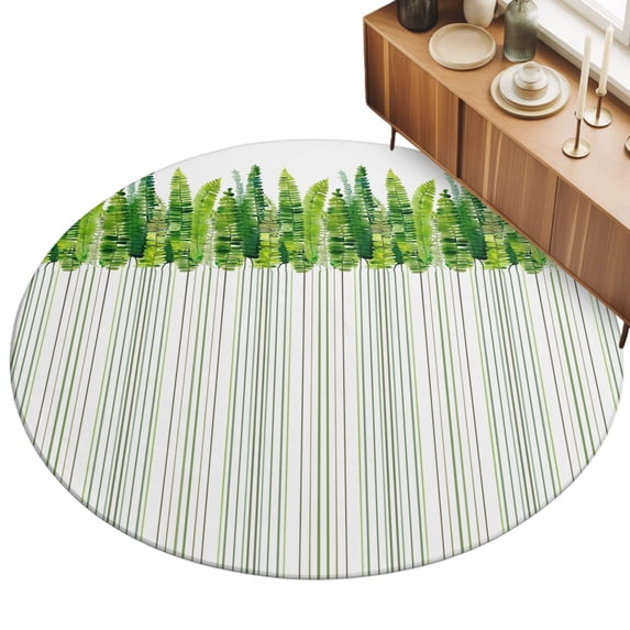 7ft Round Rug Spring Plants Area Rugs for Living Room Bedroom Washable ...