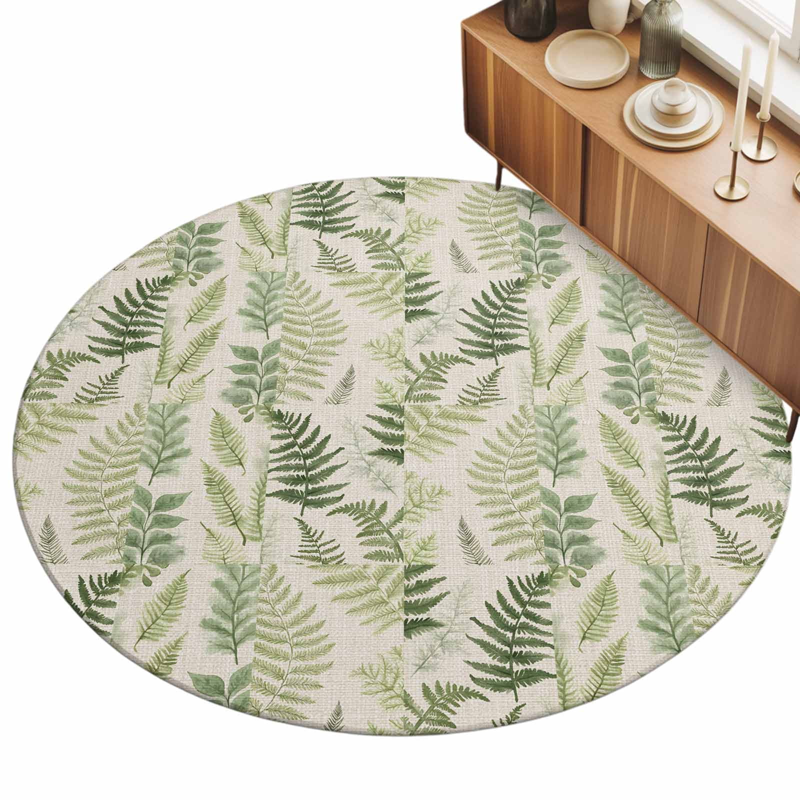 7ft Round Rug Summer Botanical Area Rugs for Living Room Bedroom ...