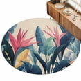 7ft Round Rug Summer Leaves Area Rugs for Living Room Bedroom Washable ...
