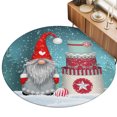 7ft Round Rug Teal Christmas Gnomes Area Rugs for Living Room Bedroom ...