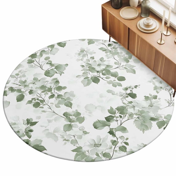 7ft Round Rug Tropical Foliage Area Rugs for Living Room Bedroom ...