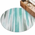 7ft Round Rug Turquoise Gray Area Rugs for Living Room Bedroom Washable ...