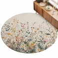7ft Round Rug Vintage Botanical Area Rugs for Living Room Bedroom ...