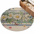 7ft Round Rug Vintage Daisy Floral Area Rugs for Living Room Bedroom ...