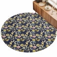 7ft Round Rug Vintage Flower Area Rugs for Living Room Bedroom Washable ...