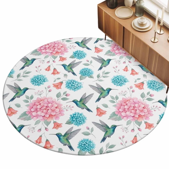 7ft Round Rug Watercolor Flowers Area Rugs for Living Room Bedroom ...