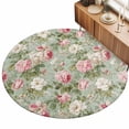 7ft Round Rug White Pink Flower Area Rugs for Living Room Bedroom ...