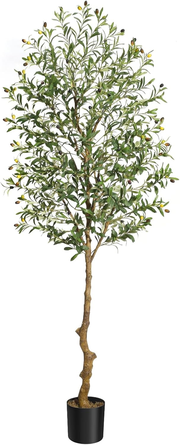 7ft Tall Simulated Olive Tree - Realistic Crank Olive Tree for Home and ...