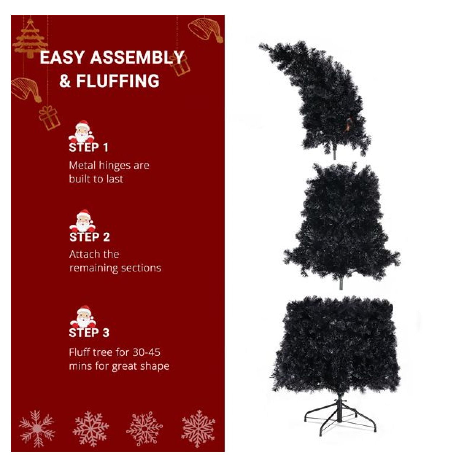 7ft Wizard Hat Christmas Tree - Pre-Lit PVC Tree with 400 Lights & Remote - Purple/Orange ...