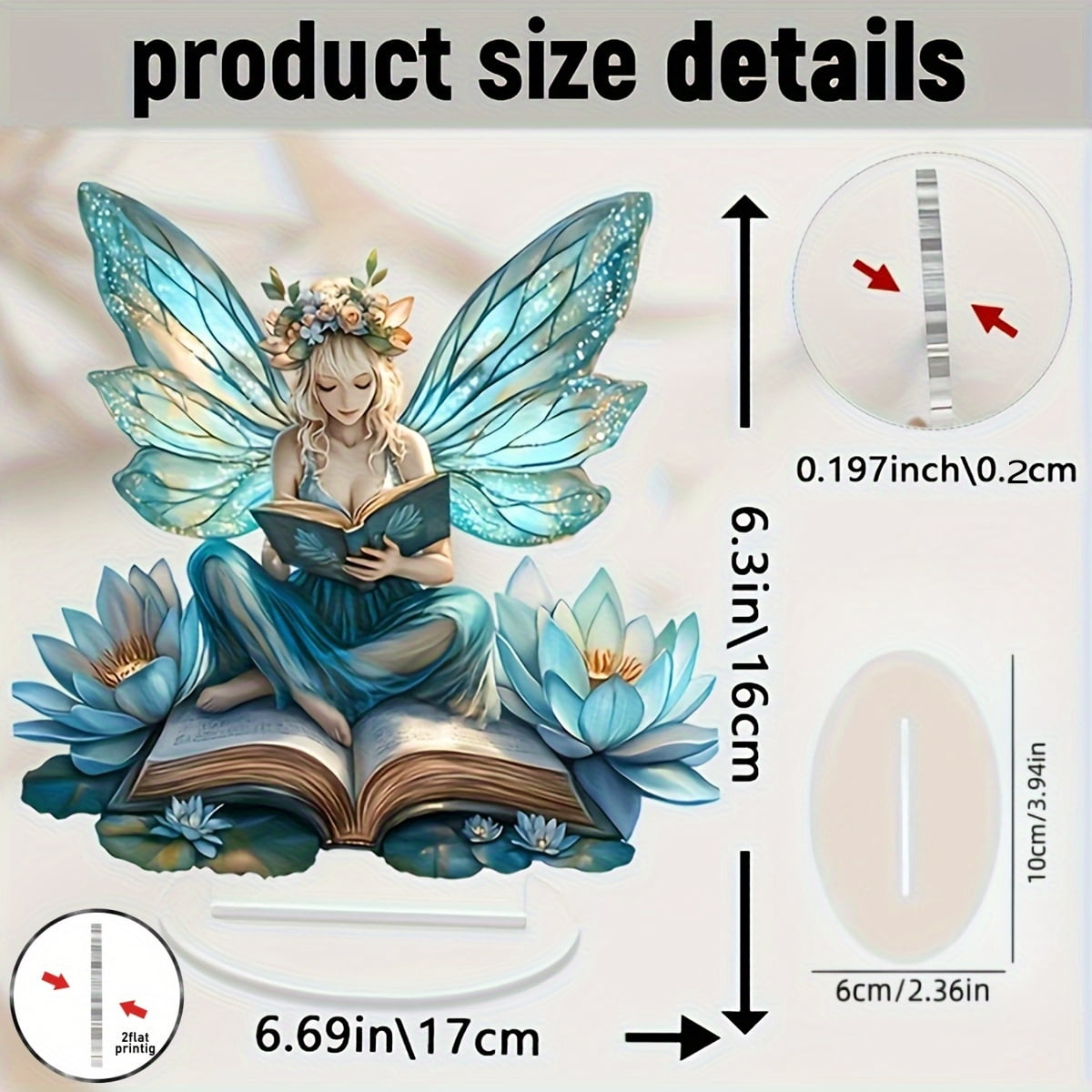 7in Acrylic fairy Tale Angel Elf Can Stand Tabletop Decoration Home ...