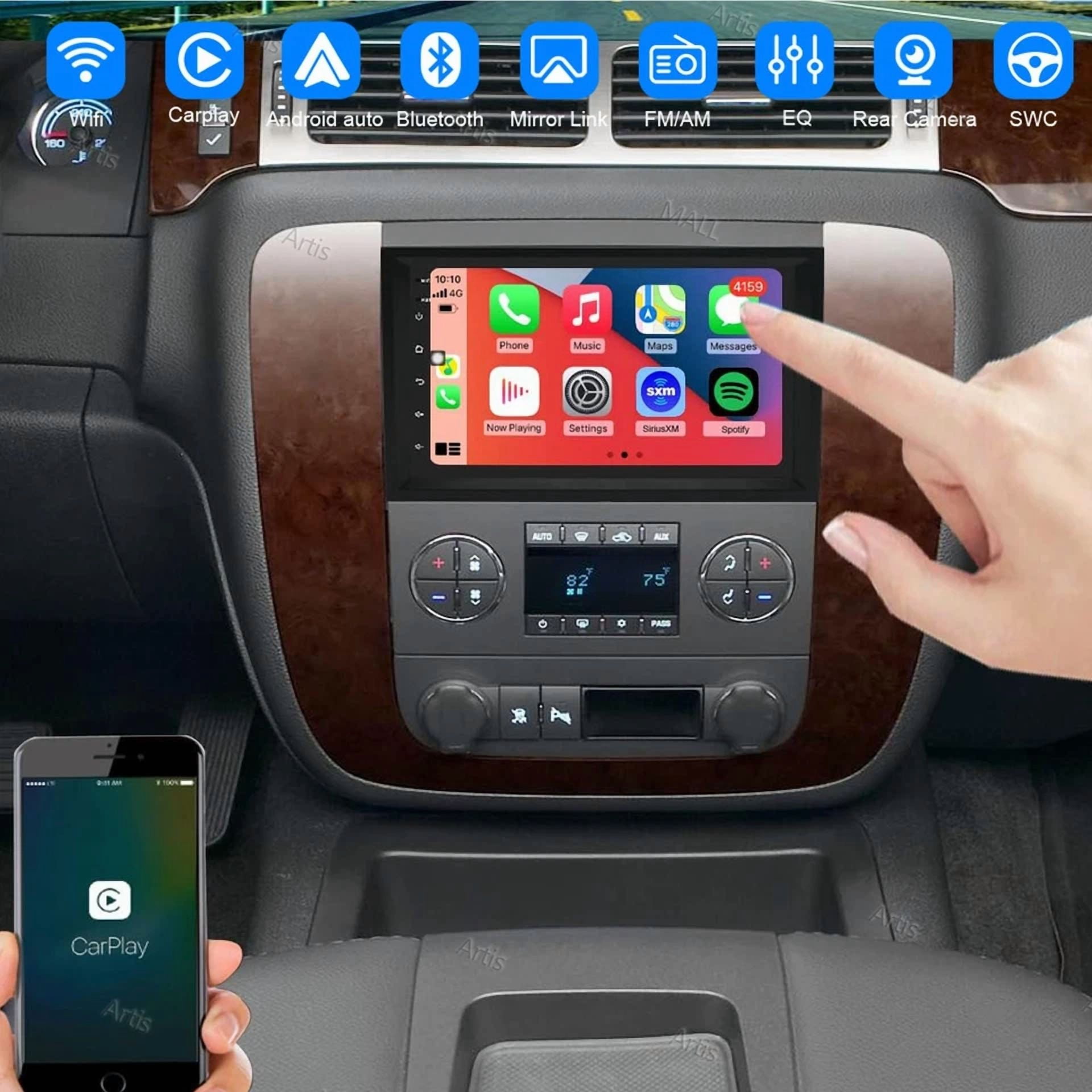 7in Android 15 Car Stereo Compatible for GMC Sierra 2007-2018 GMT900 ...