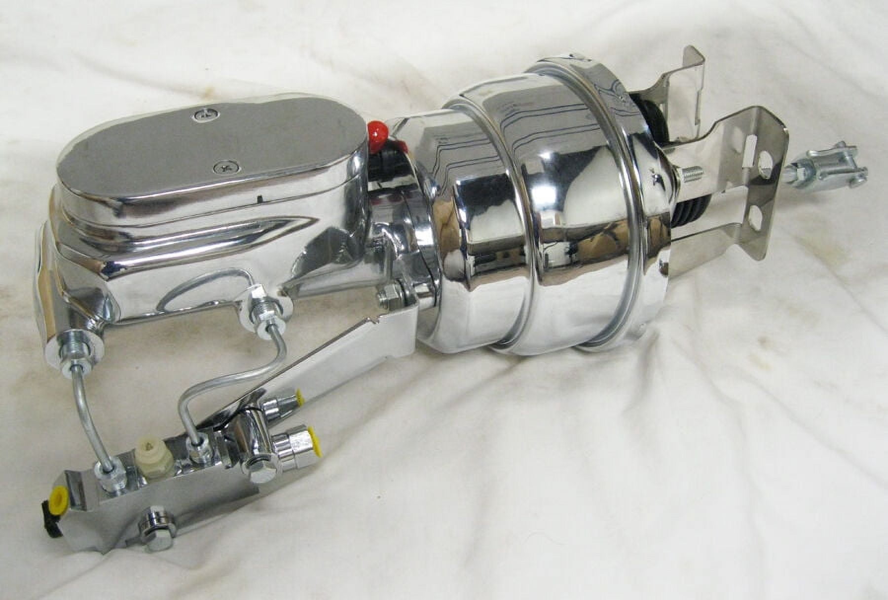 7in CHROME Dual Chrome Booster + Smooth Master Cylinder & Brackets ...