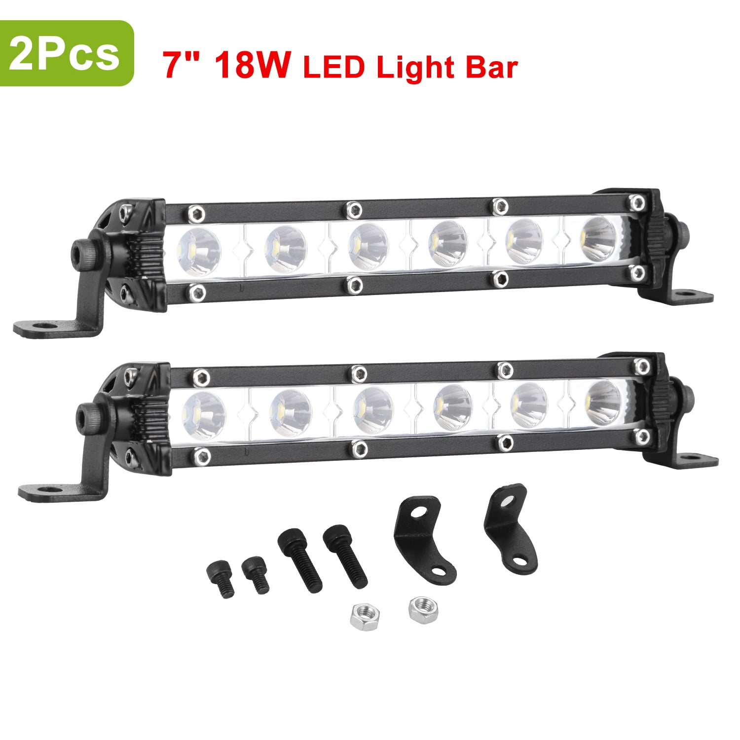 7inch 18W LED Light Bar Flood Spot for Offroad SUV Boat, Moclever Ultra ...