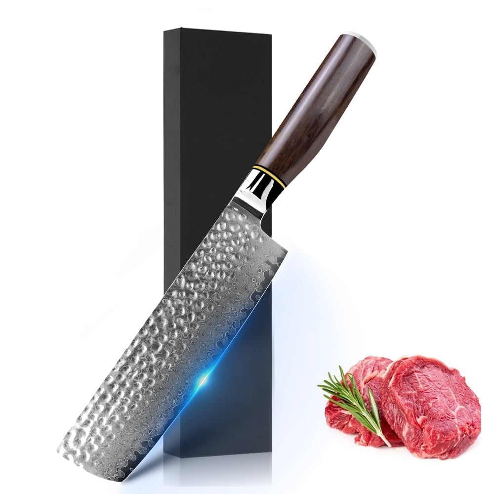 7inch Damascus Steel Cleaver Knife for Kitchen High Carbon Steel VG-10 ...