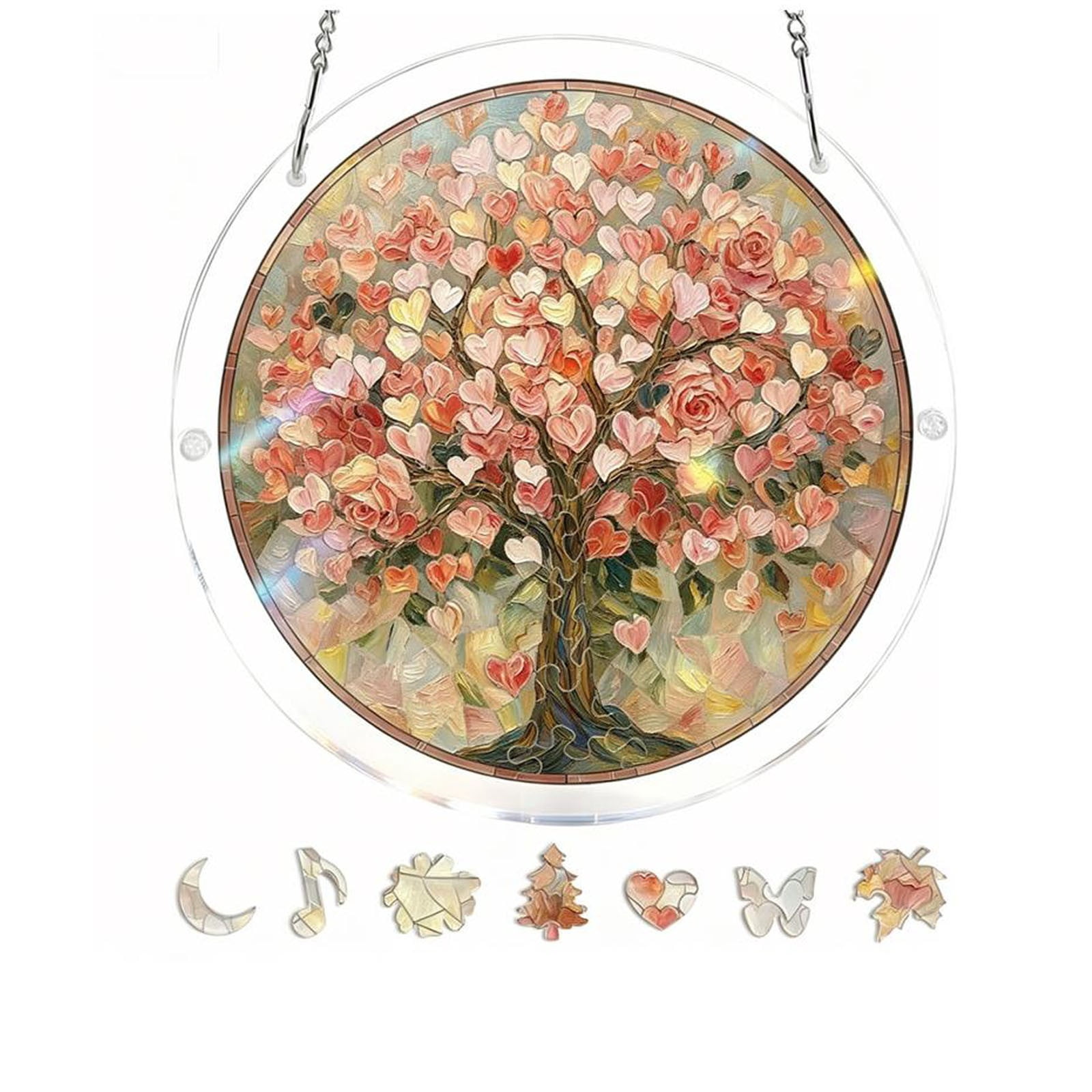 7inch Suncatcher Window Hanging Acrylic Puzzle Stained Glass Light ...